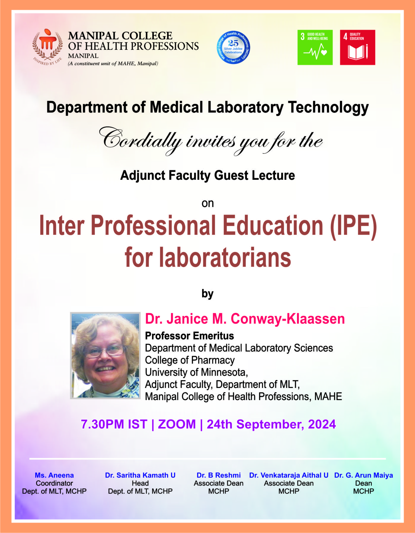 Adjunct Faculty Guest Lecture MLT: Dr. Janice